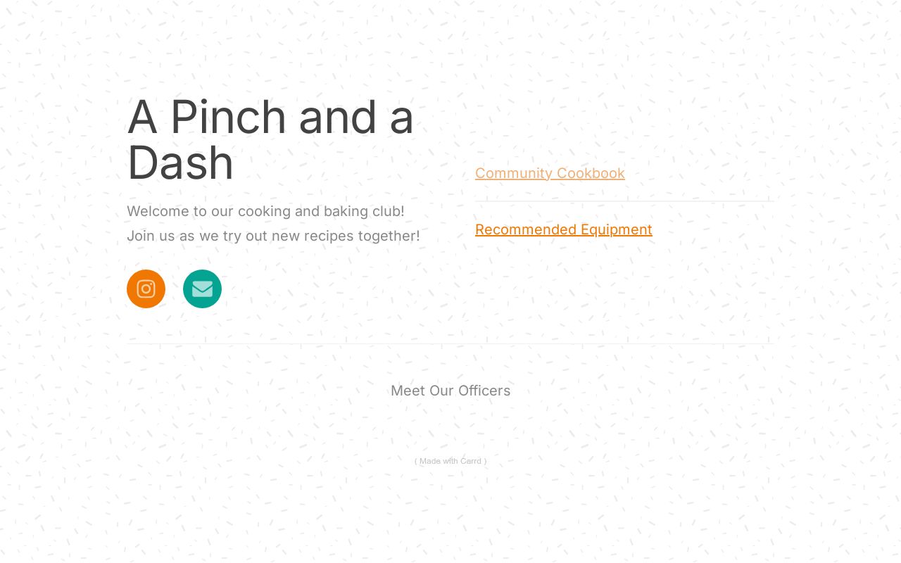 A Pinch and a Dash